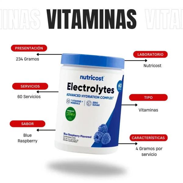 Electrolitos Complex 60 Servicios Nutricost | Nutrafit