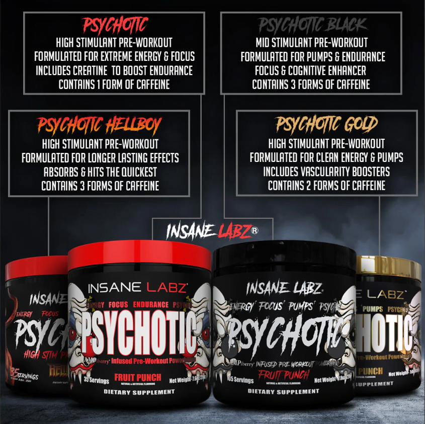 Pre-Entreno Psychotic 35 Servicios Insane Labz | Nutrafit