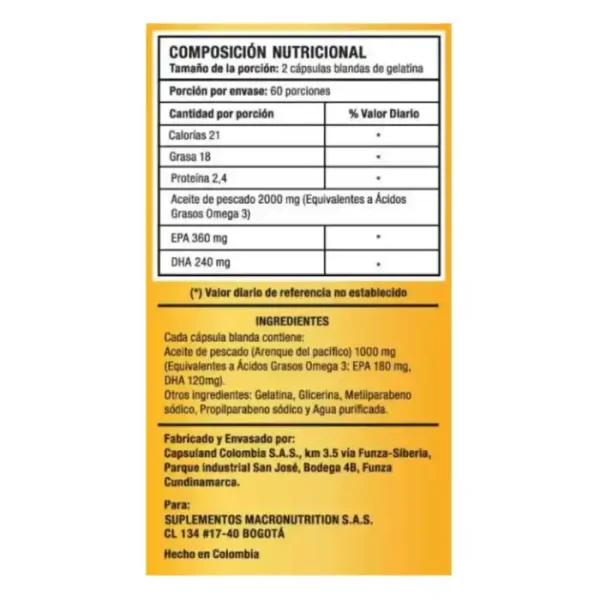 Omega 3 120 Cápsulas Macroblends | Nutrafit